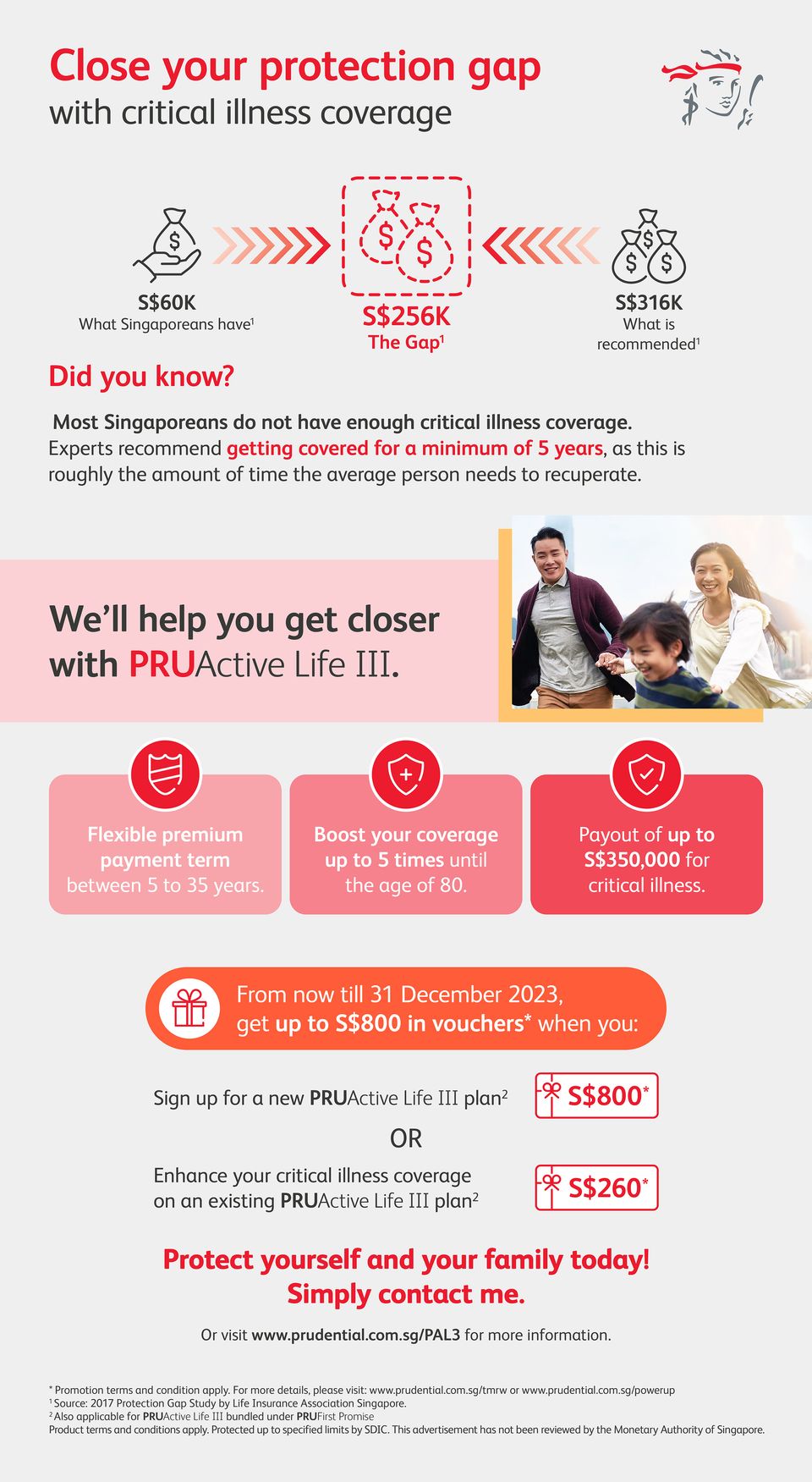 Close your protection gap with PRUActive Life III